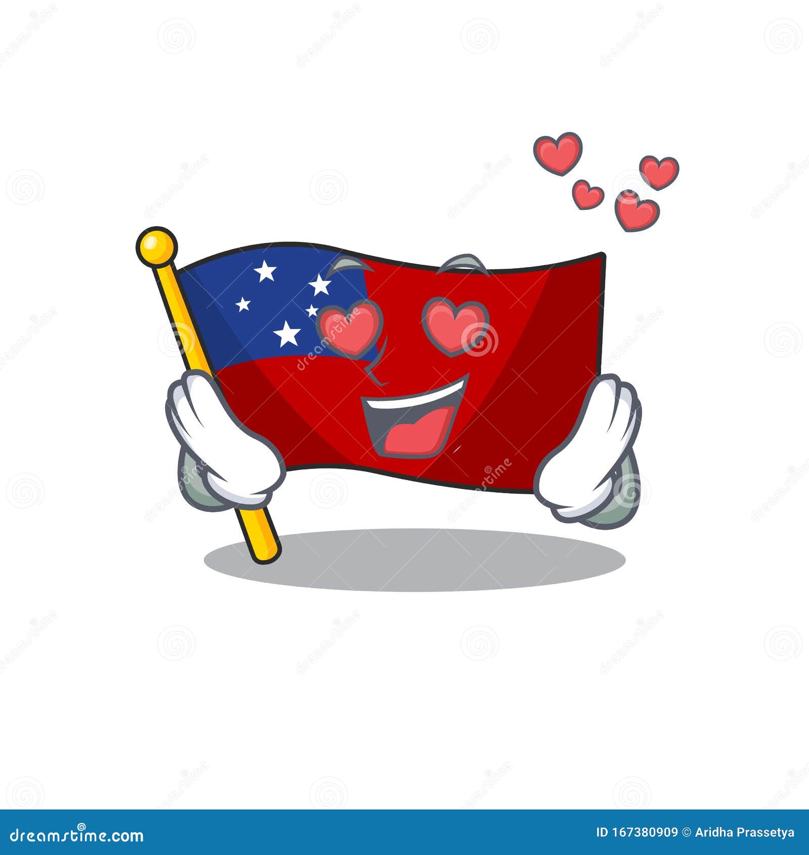 Falling in Love Cute Flag Samoa Scroll Cartoon Mascot Design Stock ...