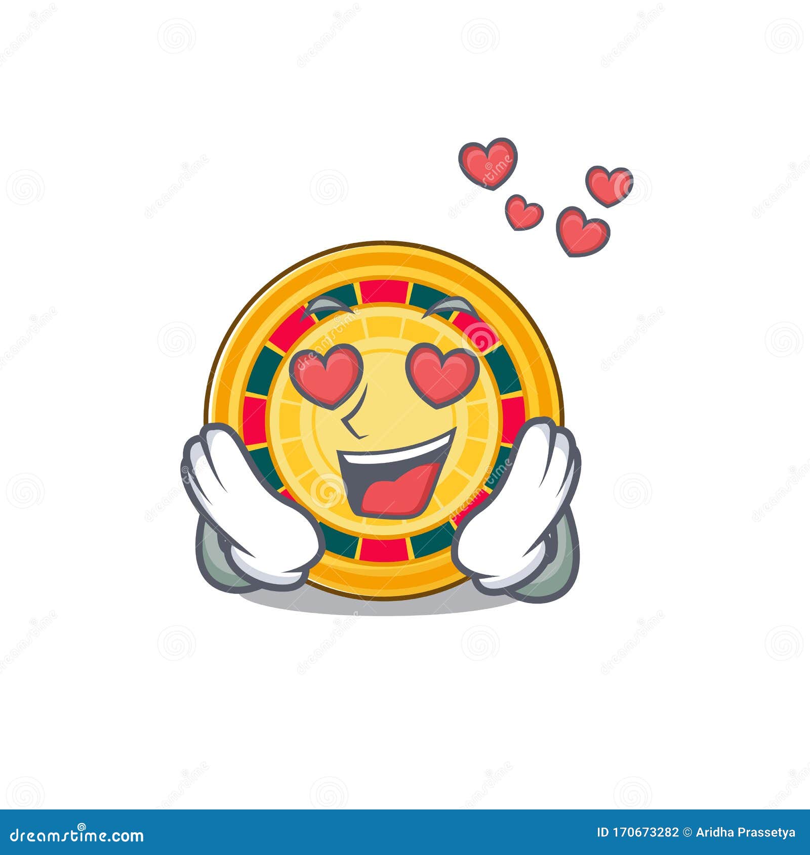 Falling in Love Cute Roulette Cartoon Character Design Stock Vector ...