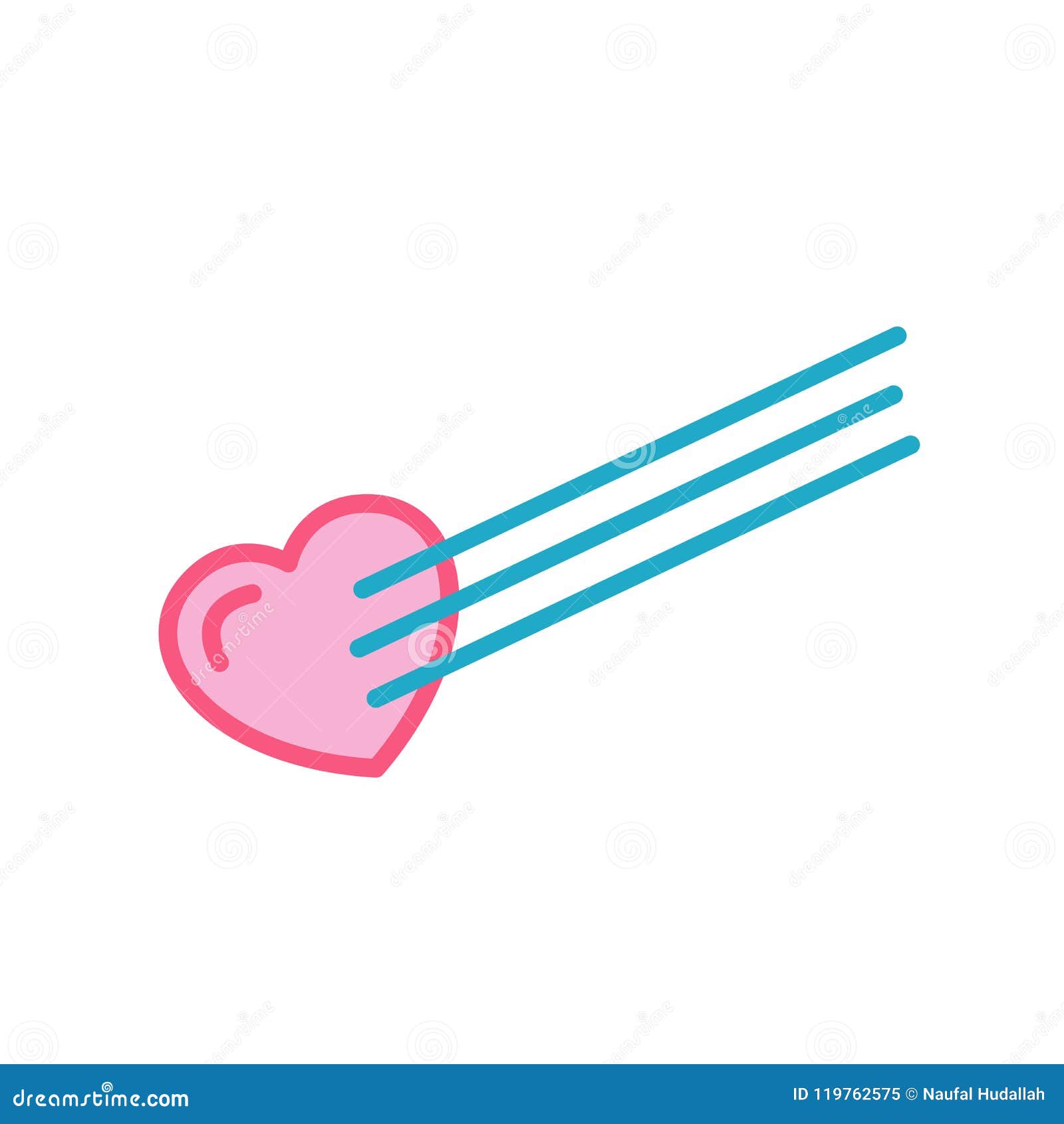 Falling Love Line Effect with Icon. Simple Heart Illustration Line ...