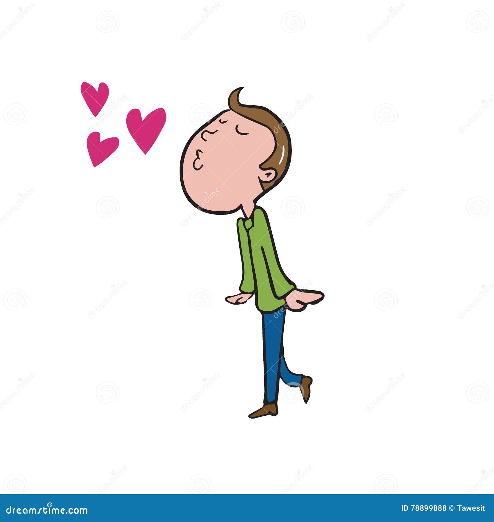 Falling in Love Man Cartoon Drawing 2 Stock Vector - Illustration of ...