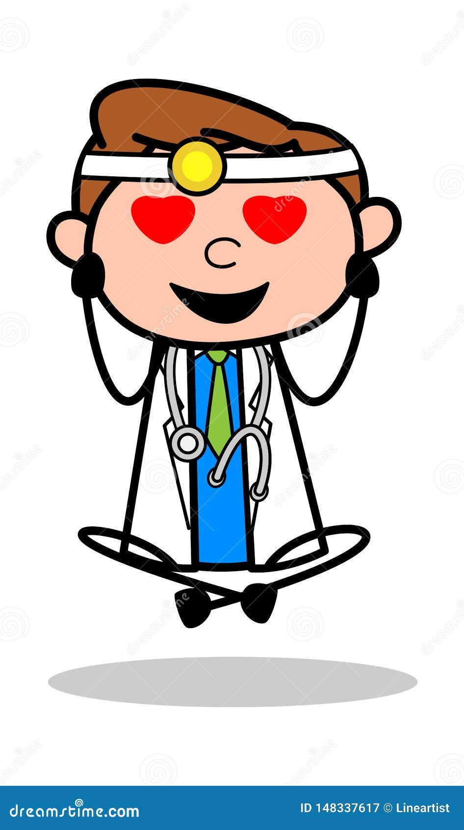 Falling in Love - Professional Cartoon Doctor Vector Illustration Stock ...