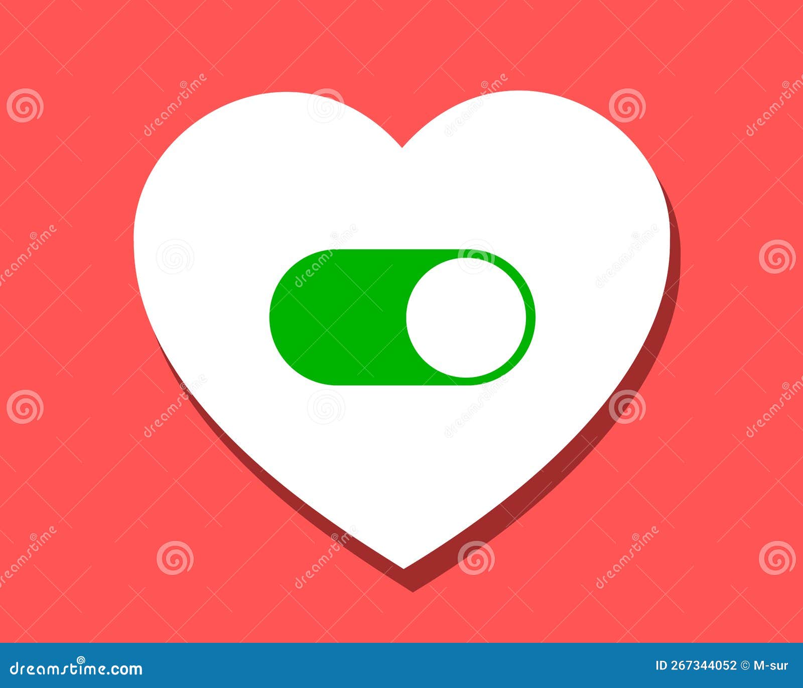 Red Heart On Turn Blue Background Royalty-Free Stock Image ...