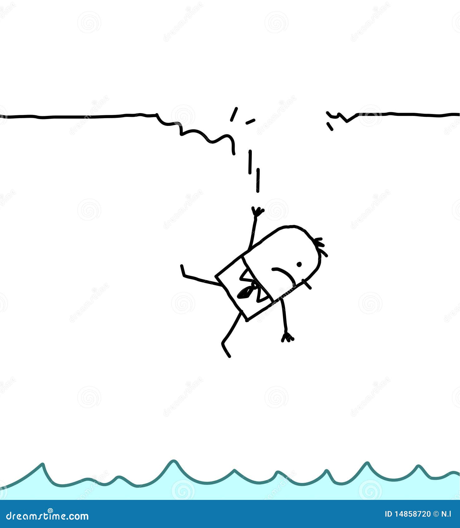 Falling man stock vector. Illustration of draw, line - 14858720