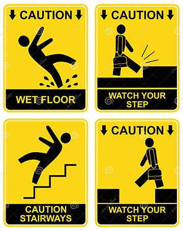 Falling man - caution sign stock vector. Illustration of hotel - 13356303