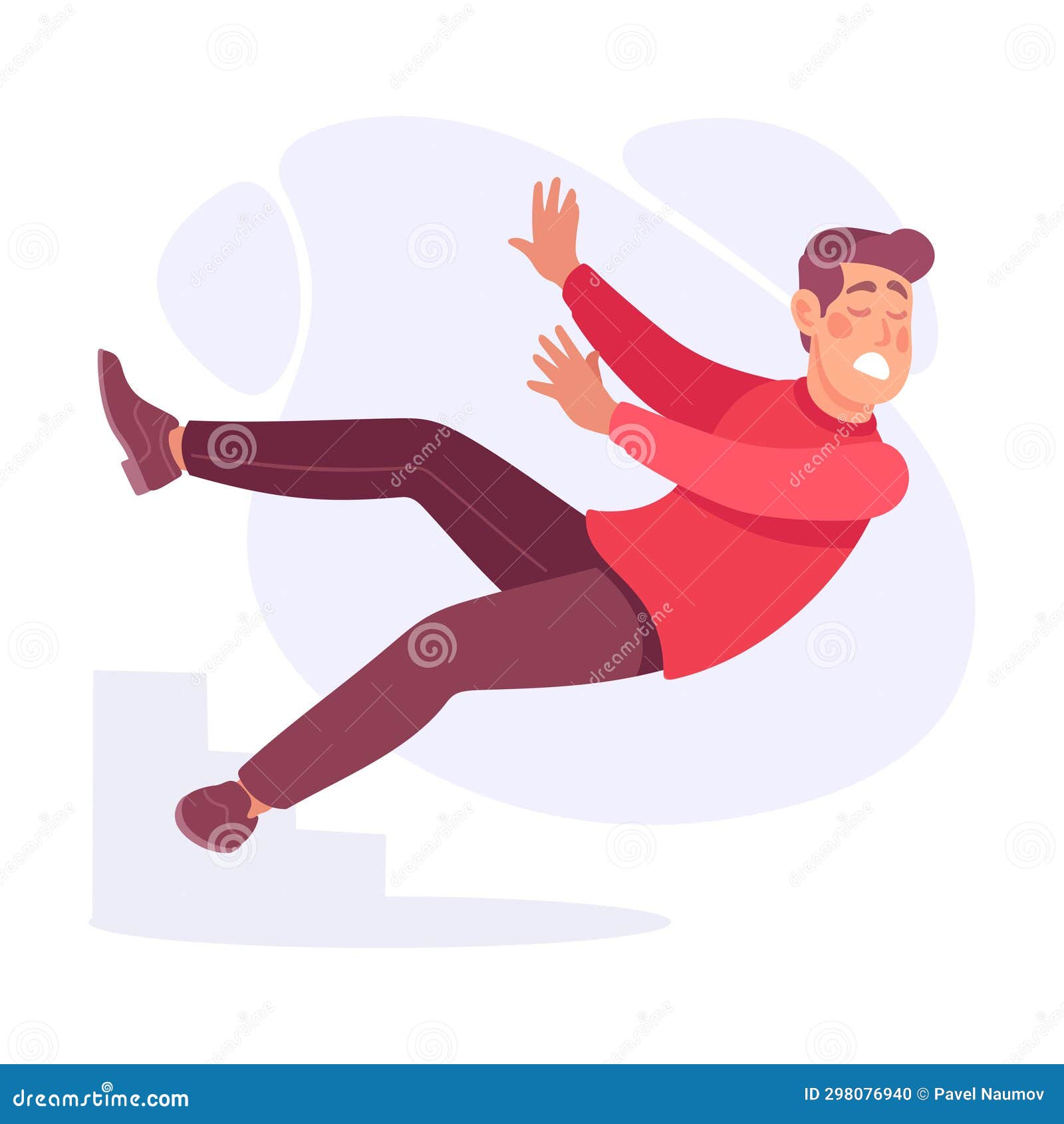 Falling Man Character Slip on the Ground Vector Illustration Stock ...