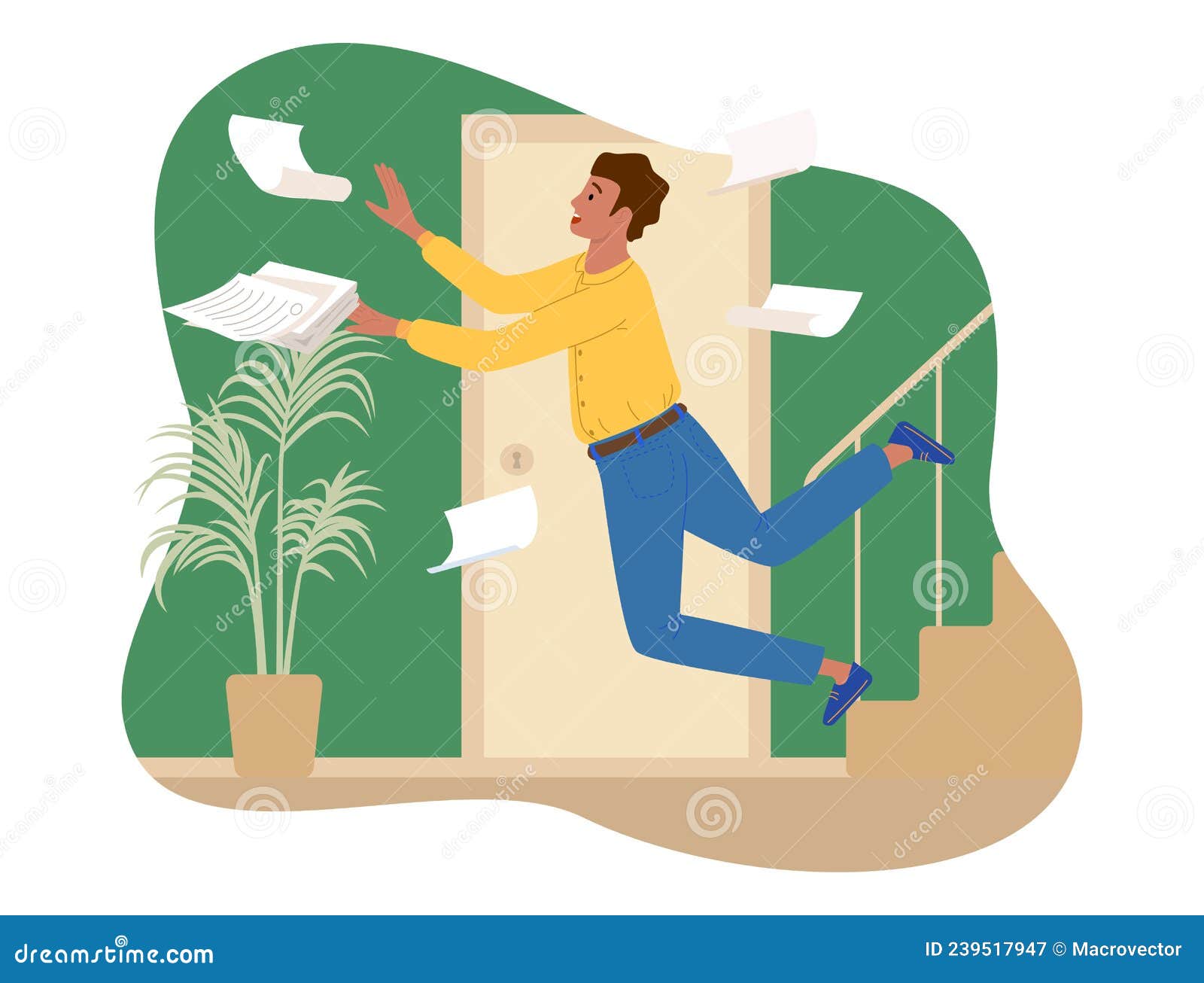 Falling Man Composition stock vector. Illustration of slipping - 239517947