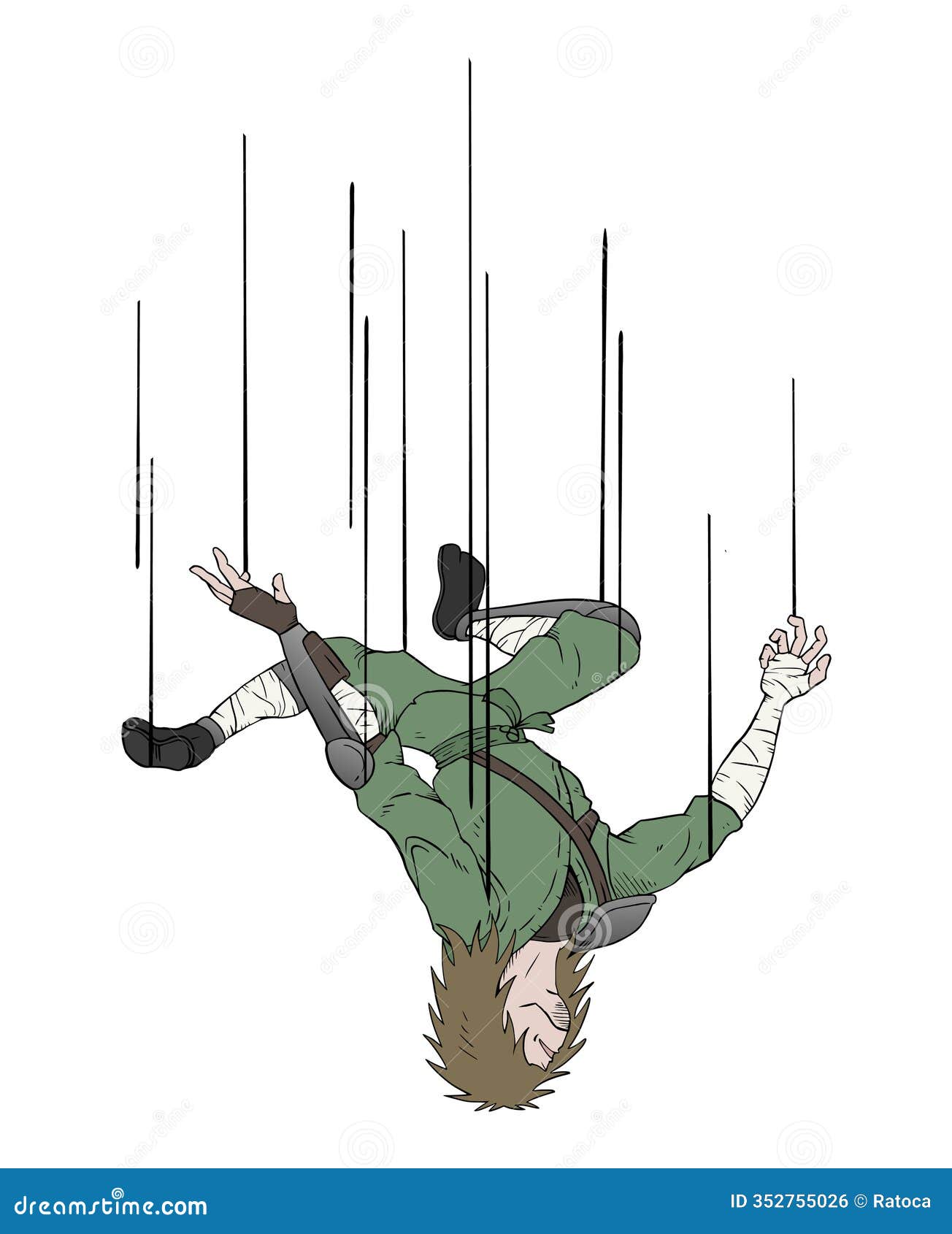 Falling man draw stock vector. Illustration of accident - 352755026