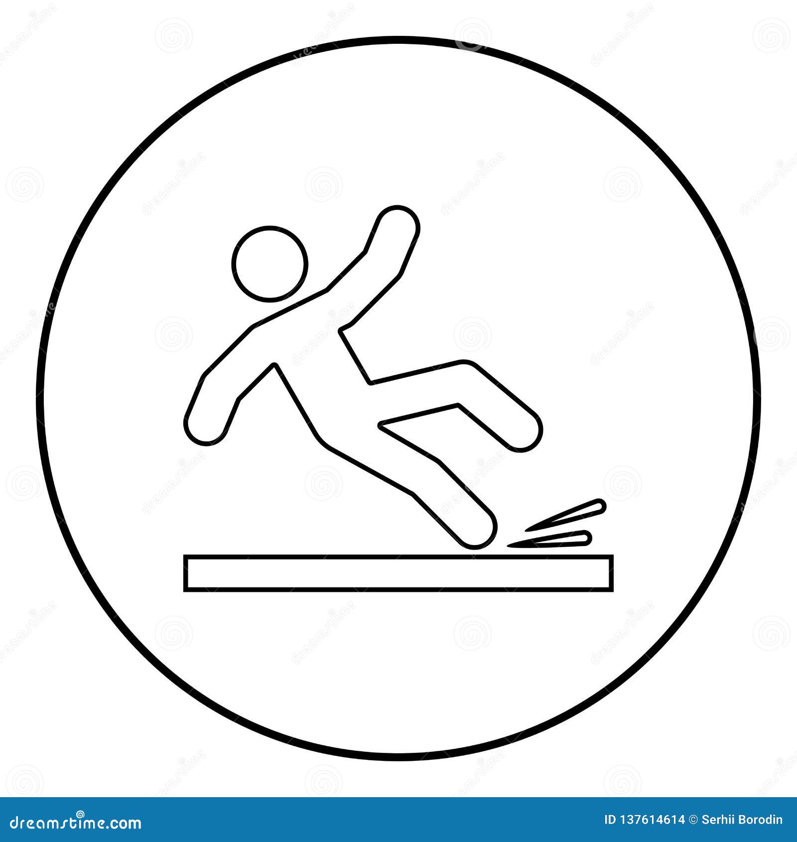 Falling Man Icon Black Color Illustration in Circle Round Stock Vector ...