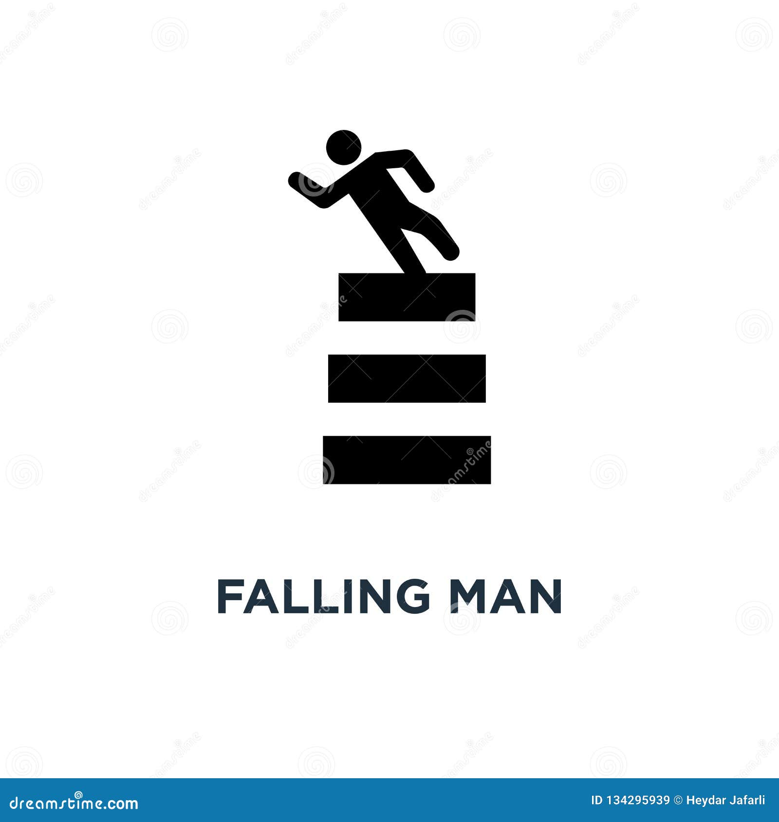Falling Man Icon. Simple Element Illustration Stock Vector ...