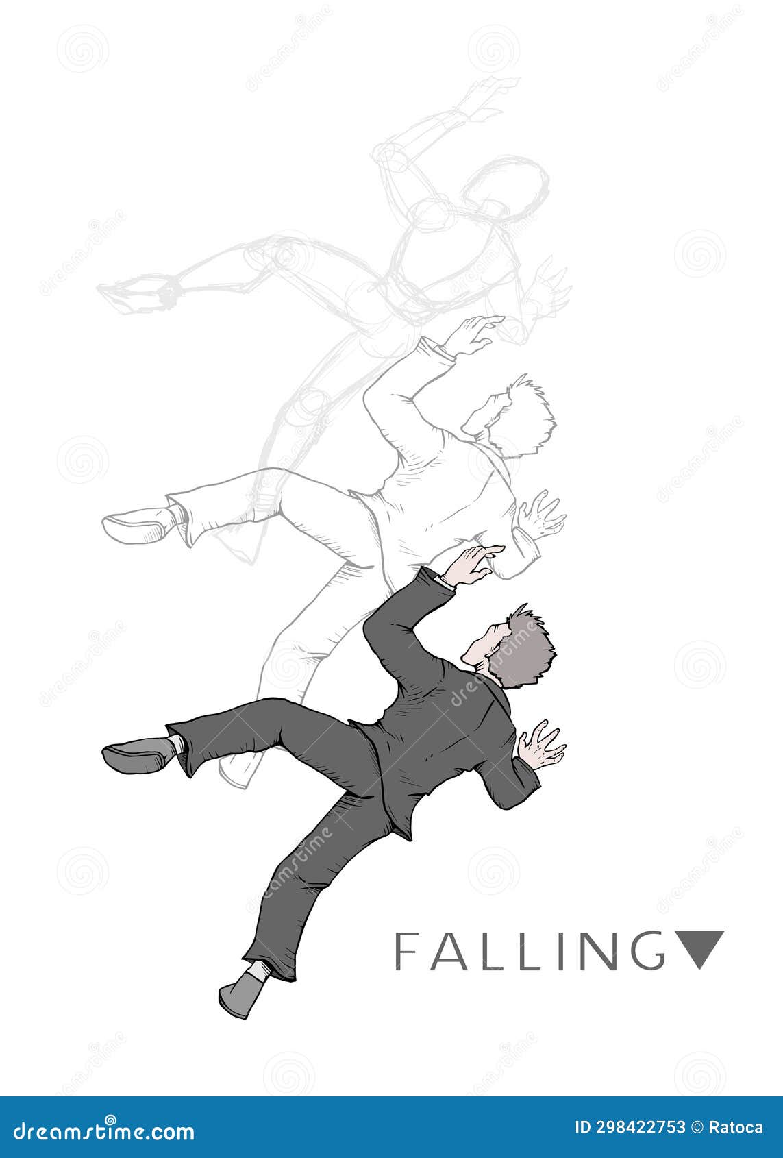Falling man illustration stock vector. Illustration of figure - 298422753