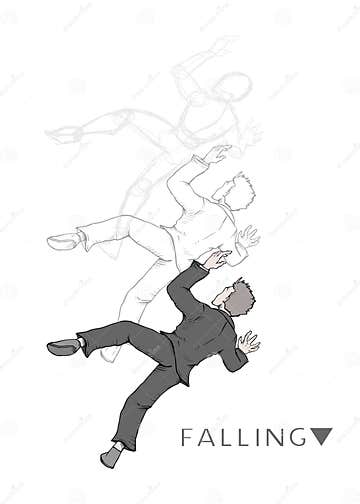 Falling man illustration stock vector. Illustration of figure - 298422753