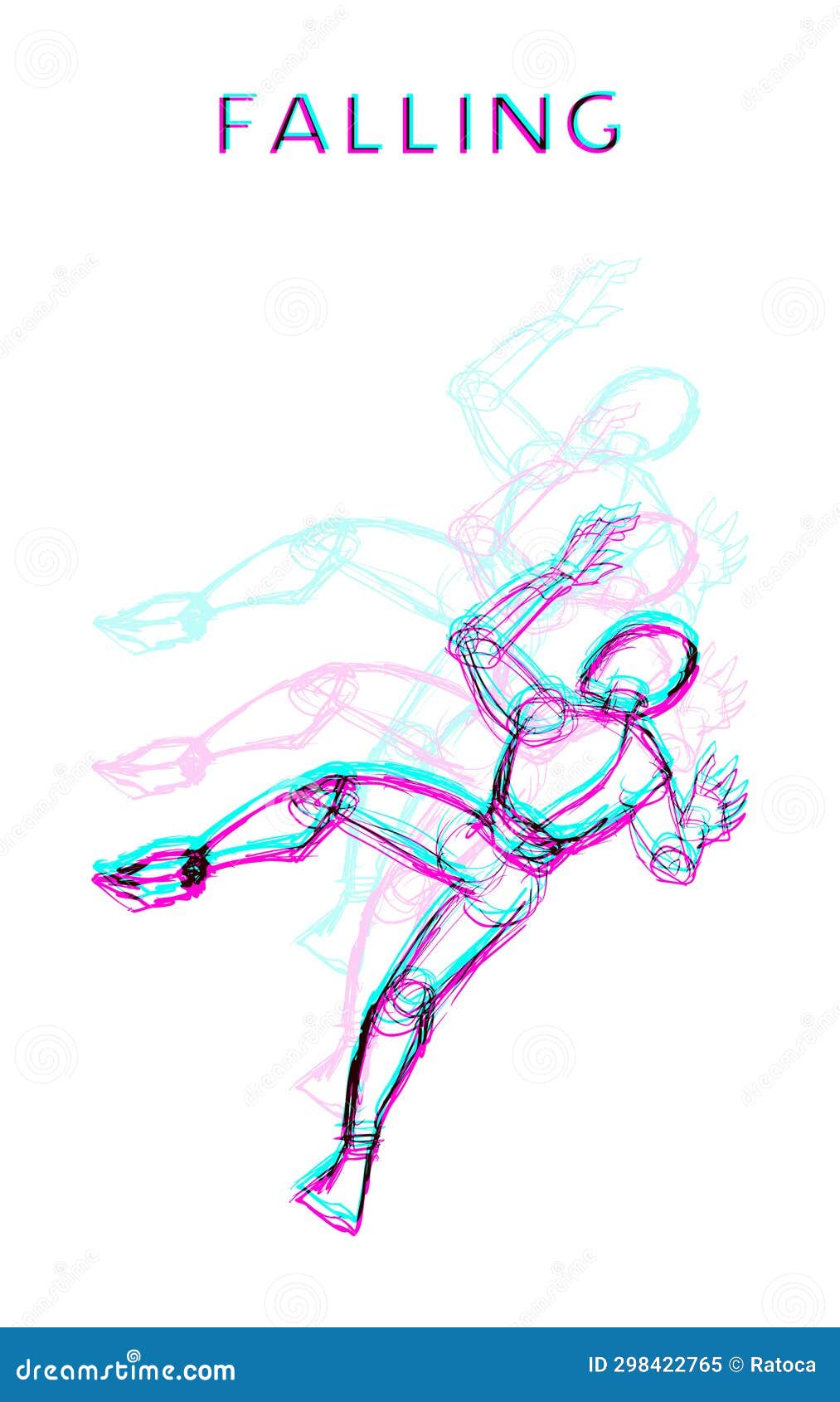 Falling man illustration stock vector. Illustration of draw - 298422765