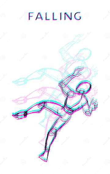 Falling man illustration stock vector. Illustration of draw - 298422765
