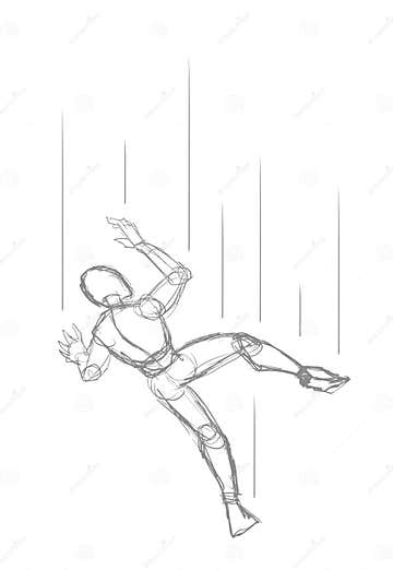 Falling man illustration stock vector. Illustration of person - 298422767