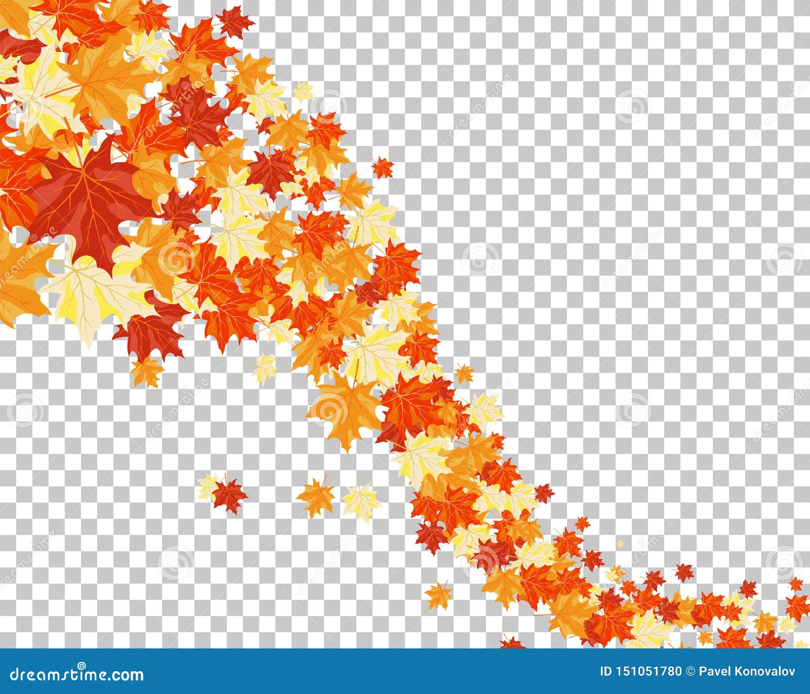 Falling maple leaves stock vector. Illustration of green - 151051780