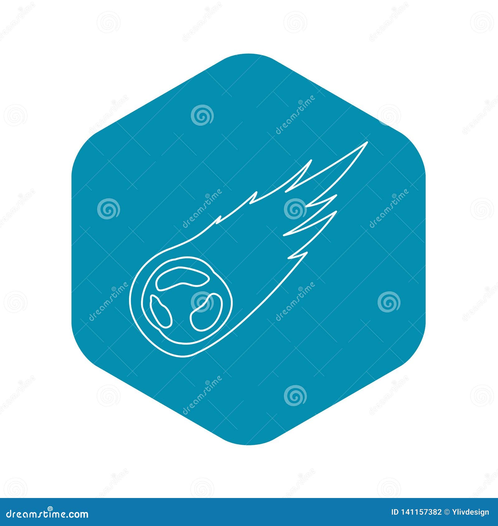 Falling Meteor Icon, Outline Style Stock Vector - Illustration of ...