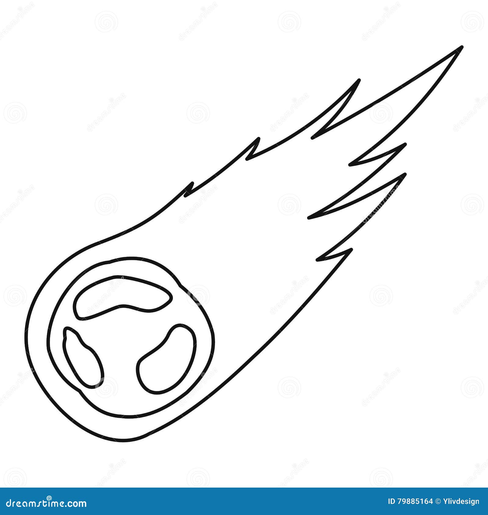 Falling Meteor Icon, Outline Style Stock Vector - Illustration of night ...