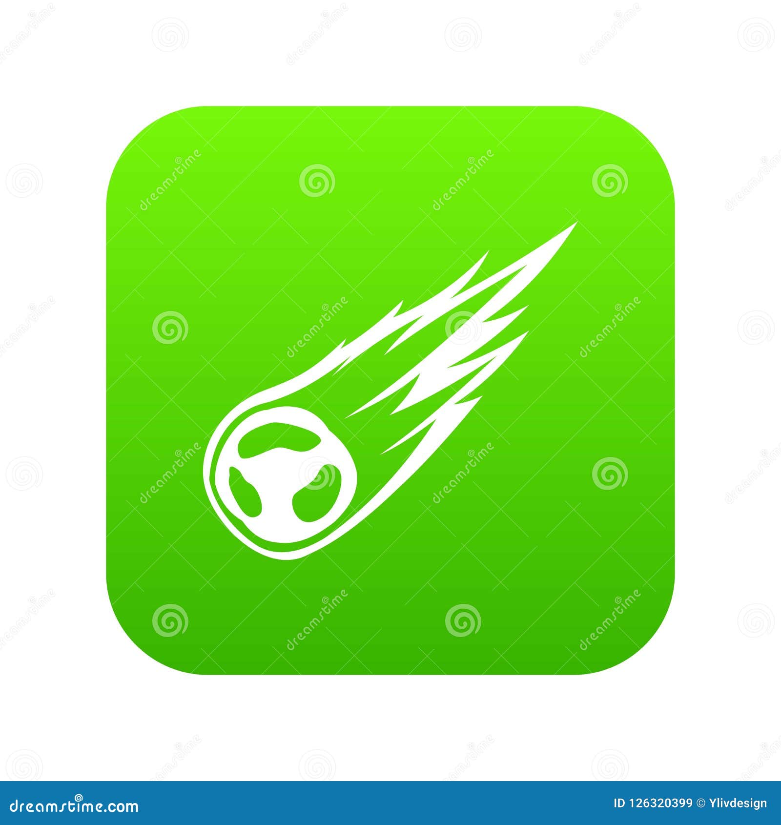 Falling Meteor with Long Tail Icon Digital Green Stock Vector ...