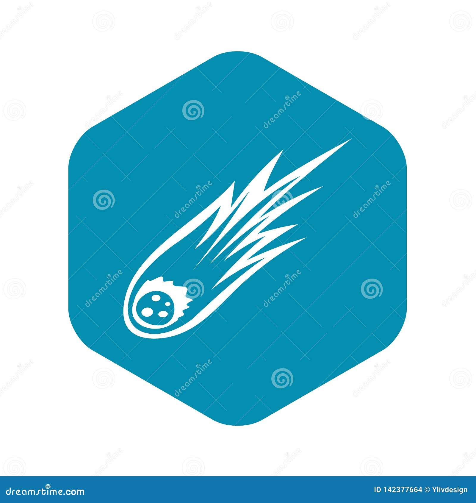 Falling Meteor with Long Tail Icon, Simple Style Stock Vector ...