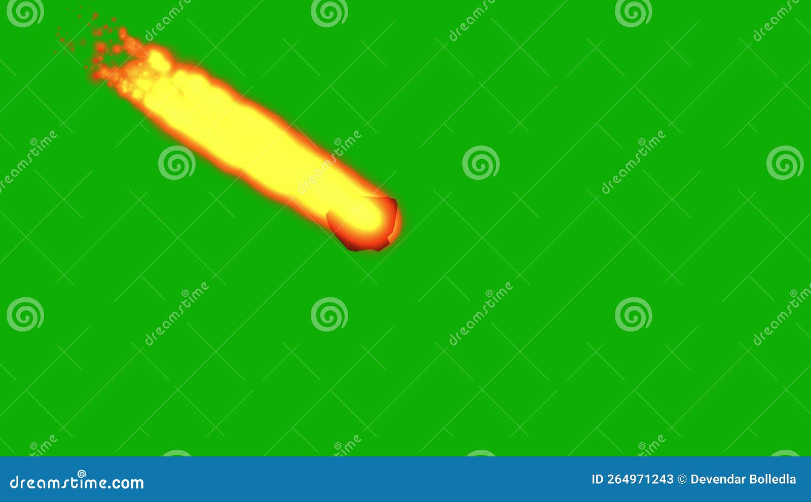 Falling Meteor Motion Graphics with Green Screen Background Stock Video ...