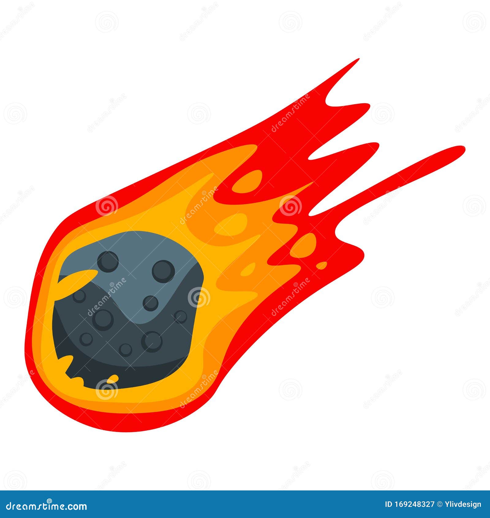 Falling Meteorite Icon, Isometric Style Stock Vector - Illustration of ...