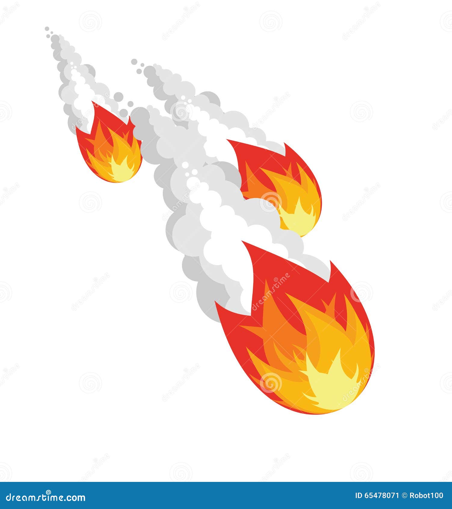 Falling Meteorite On White Background. Cartoon Vector | CartoonDealer ...