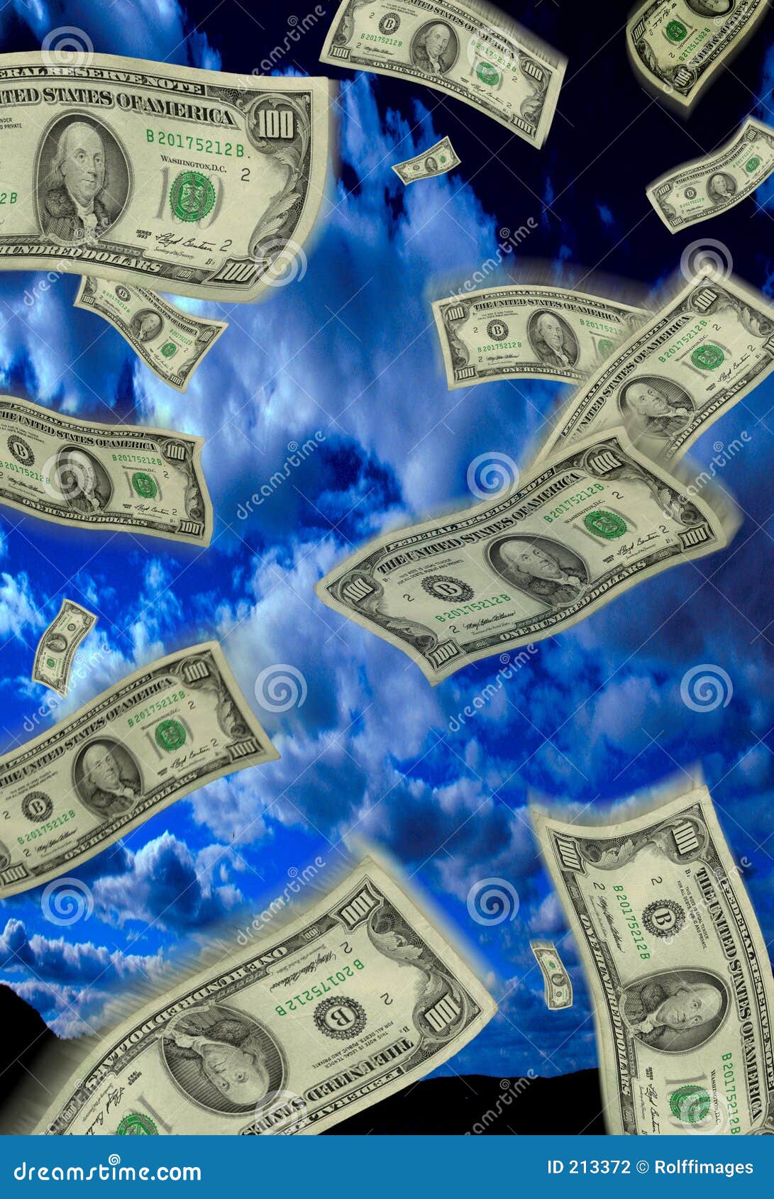 Falling Money stock illustration. Illustration of finance - 213372