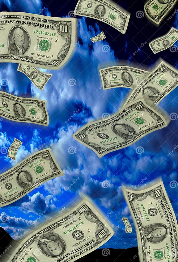 Falling Money stock illustration. Illustration of finance - 213372
