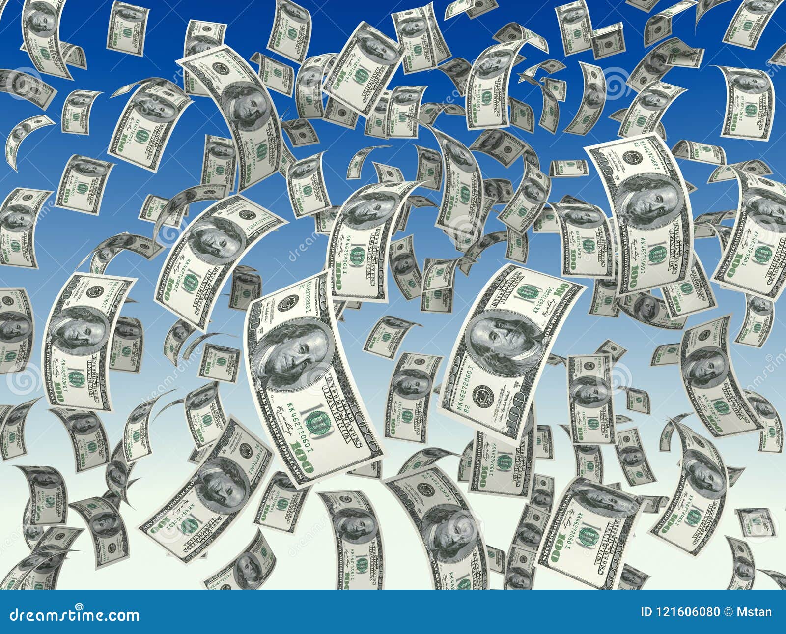 Falling Money Bills 3d Illustration Stock Illustration - Illustration ...