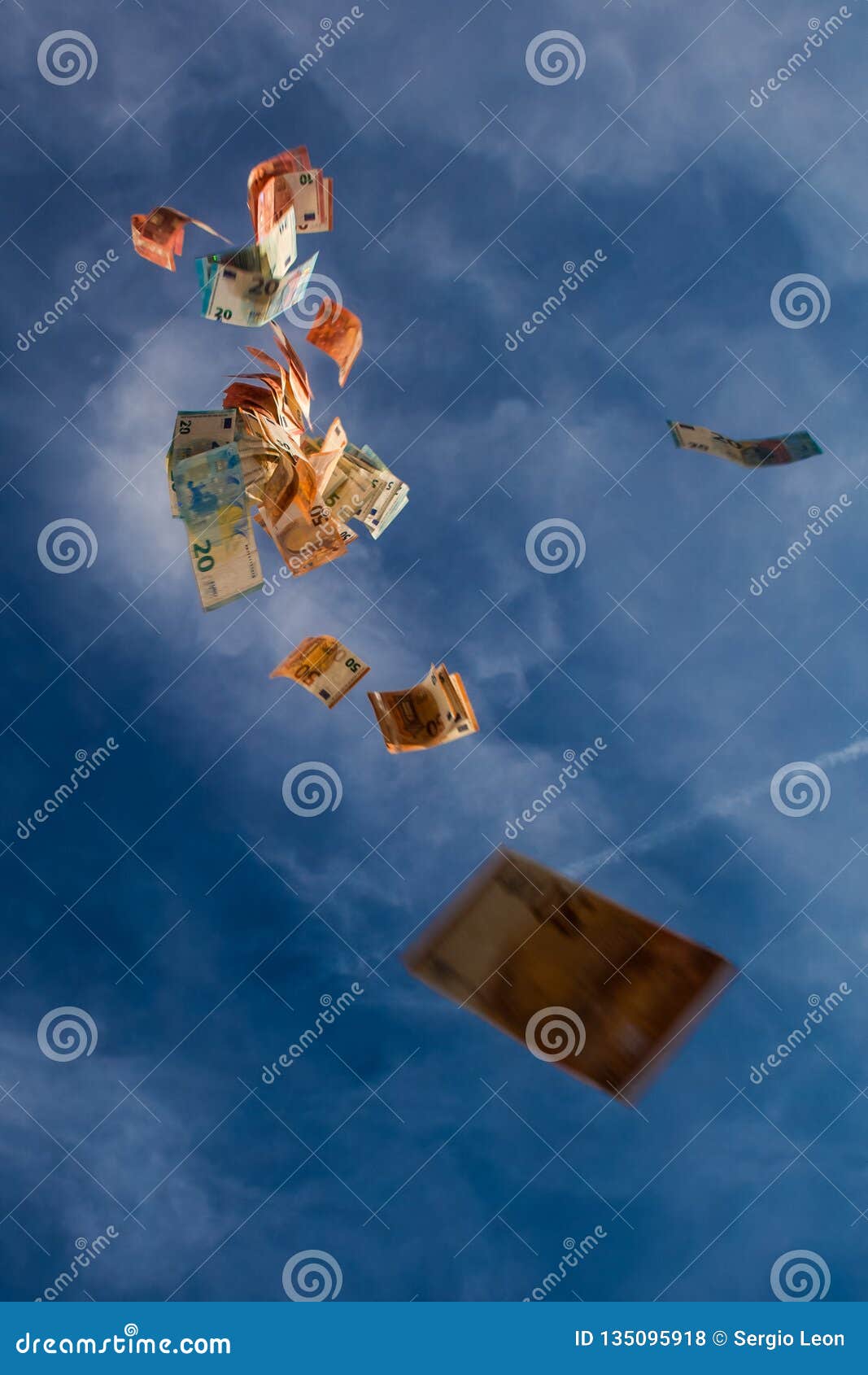 Falling money from the sky stock photo. Image of falling - 135095918