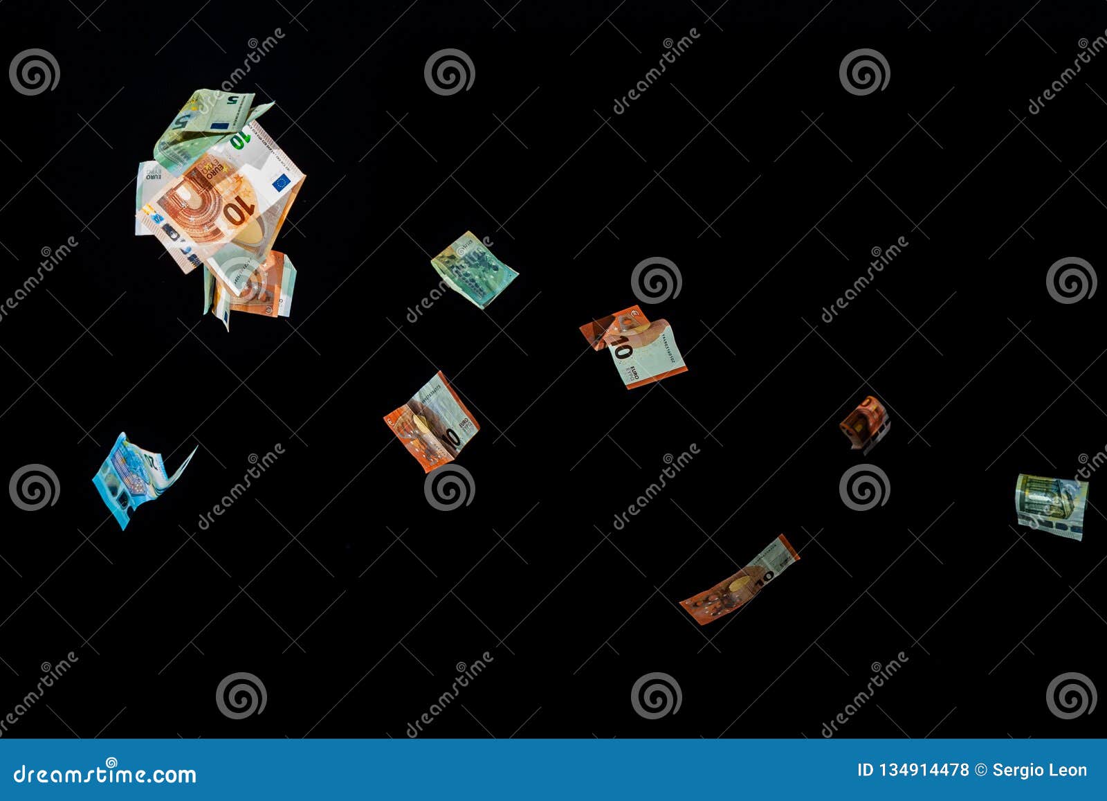 Falling Money from the Sky at Night Stock Photo - Image of lottery ...