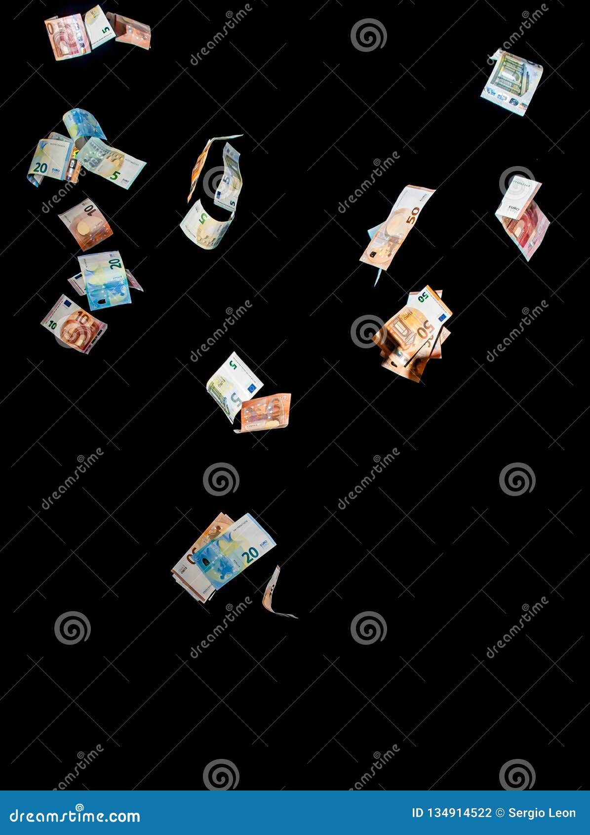 Falling Money from the Sky at Night Stock Photo - Image of lottery ...