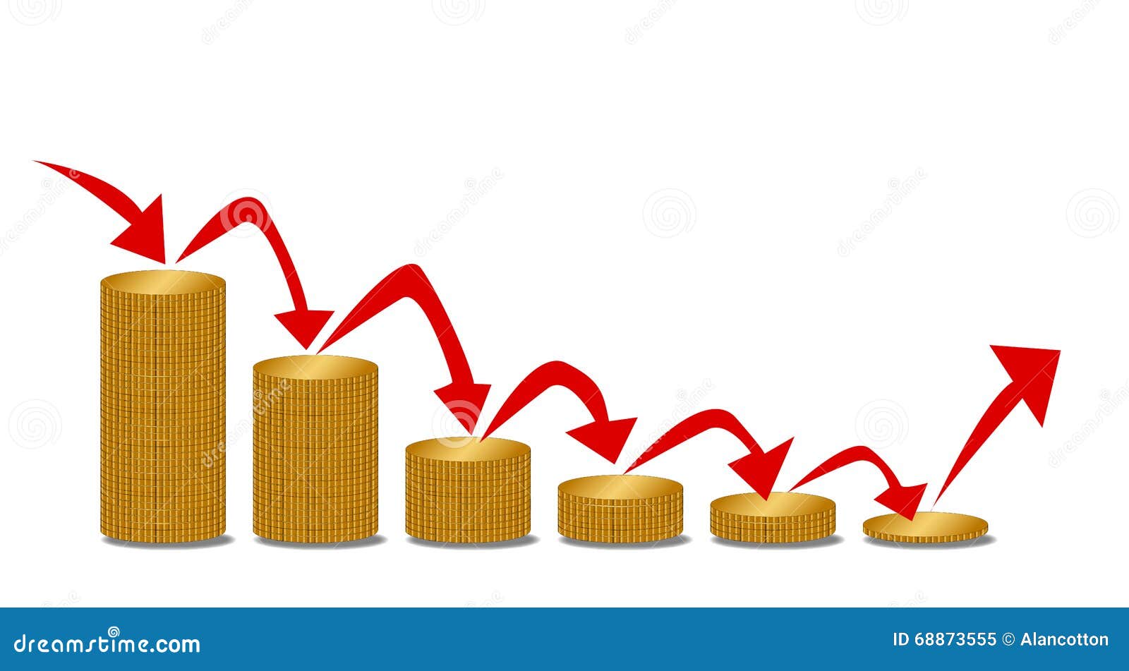 Falling Money Steps stock vector. Illustration of finance - 68873555