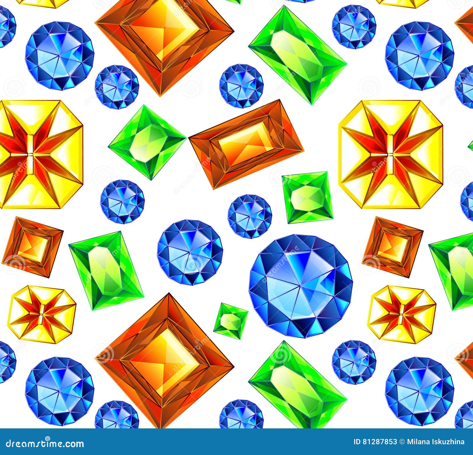 Falling Multicolor Gems Illustration. Stock Illustration - Illustration ...