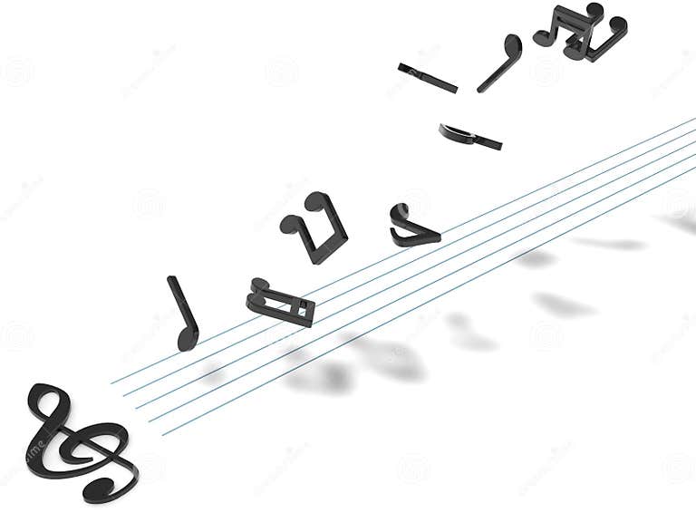Falling music notes stock illustration. Illustration of shape - 51175985