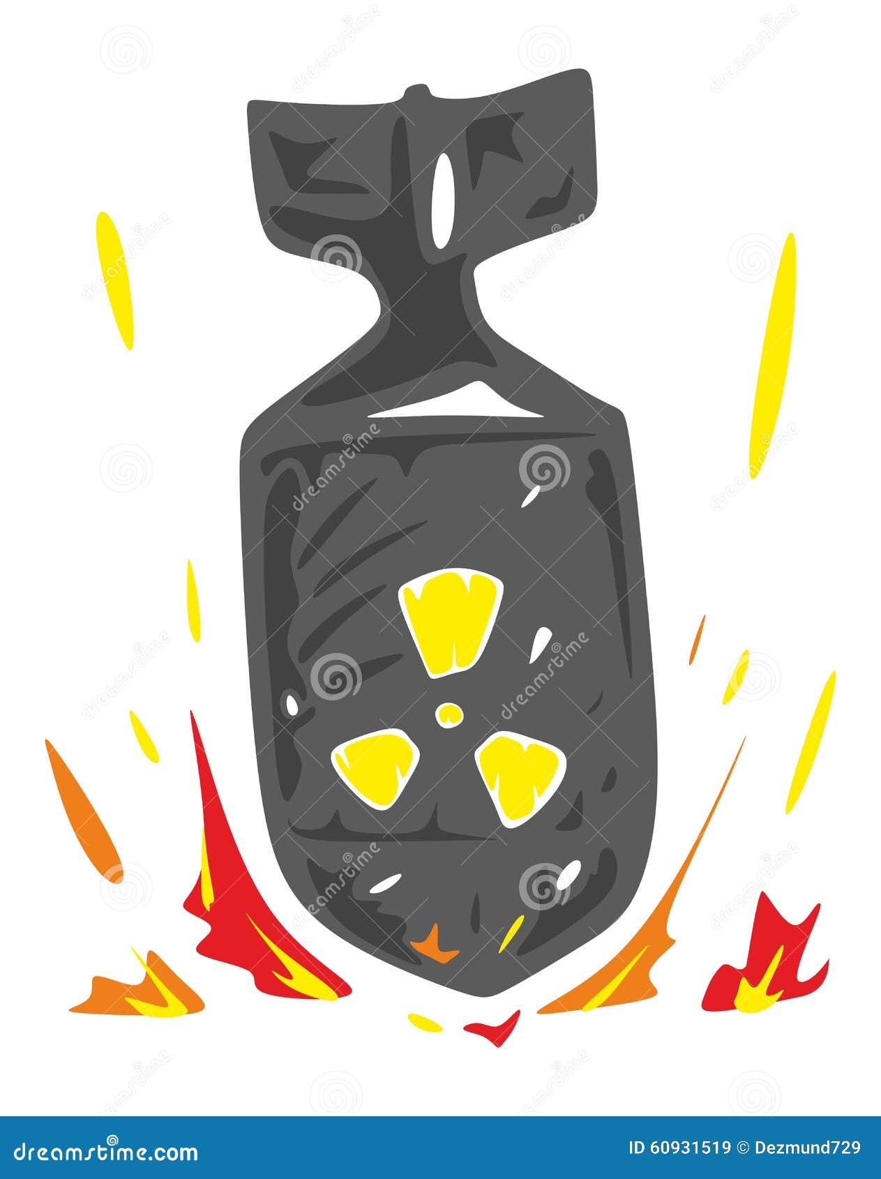 Falling Nuclear Bomb Vector Stock Vector - Image: 60931519