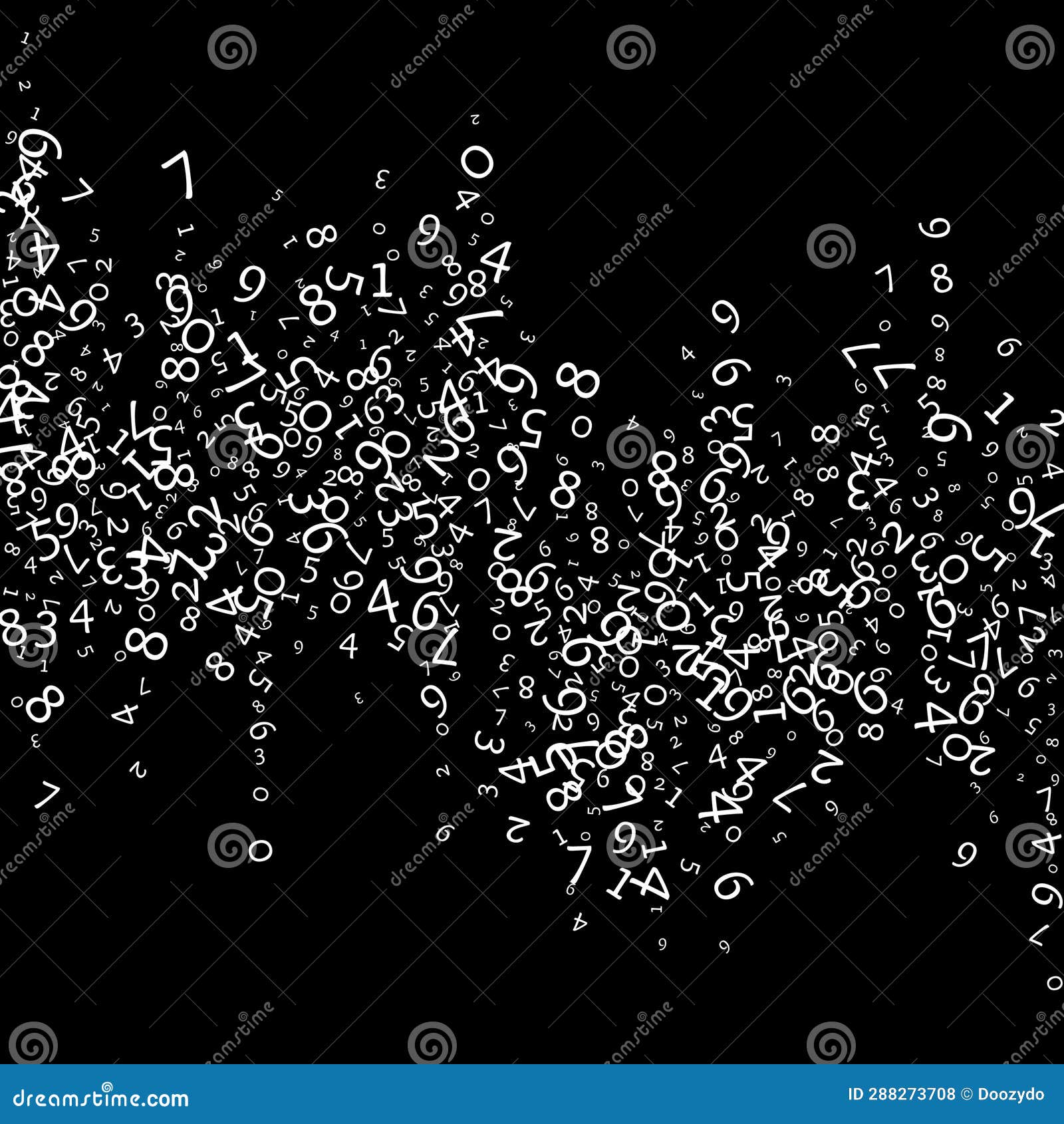 Falling Numbers, Big Data Concept Stock Illustration - Illustration of ...
