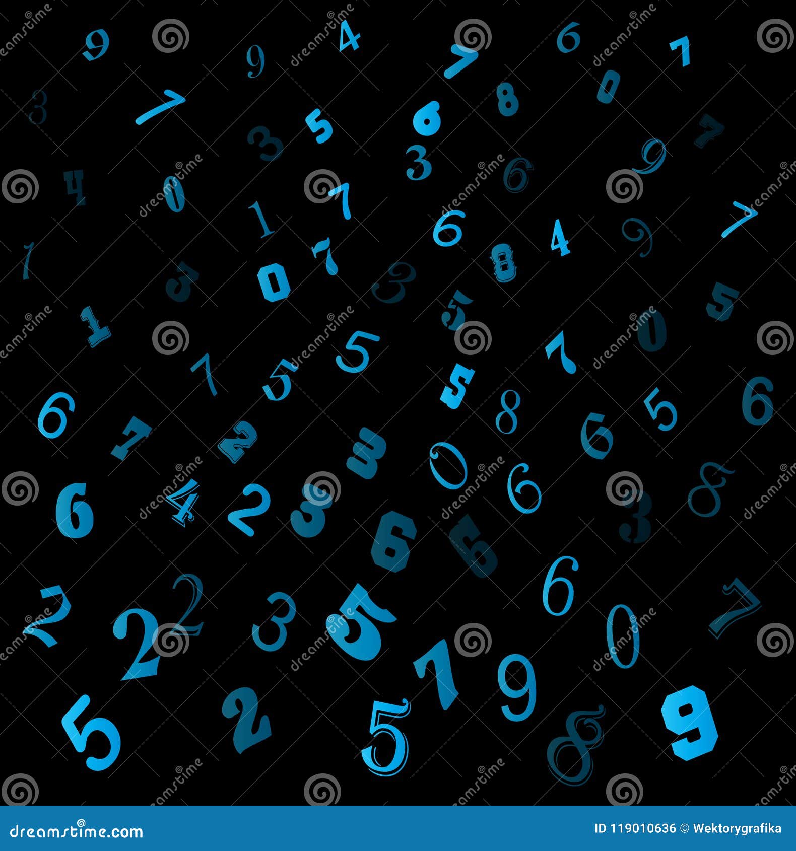 Falling Numbers, Digits Beautiful Background Design Wallpaper Stock ...