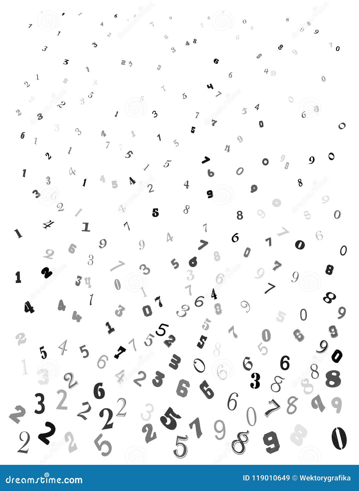 Falling Numbers, Digits Beautiful Background Design Wallpaper Stock ...