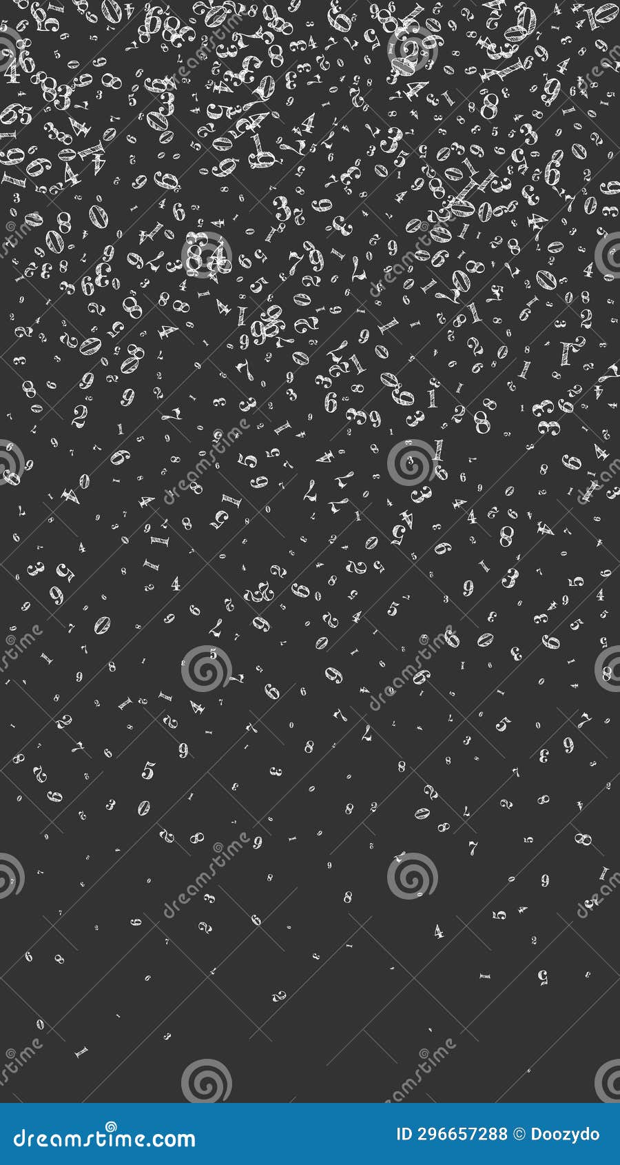 Falling Numbers. Math Study Concept Stock Vector - Illustration of ...