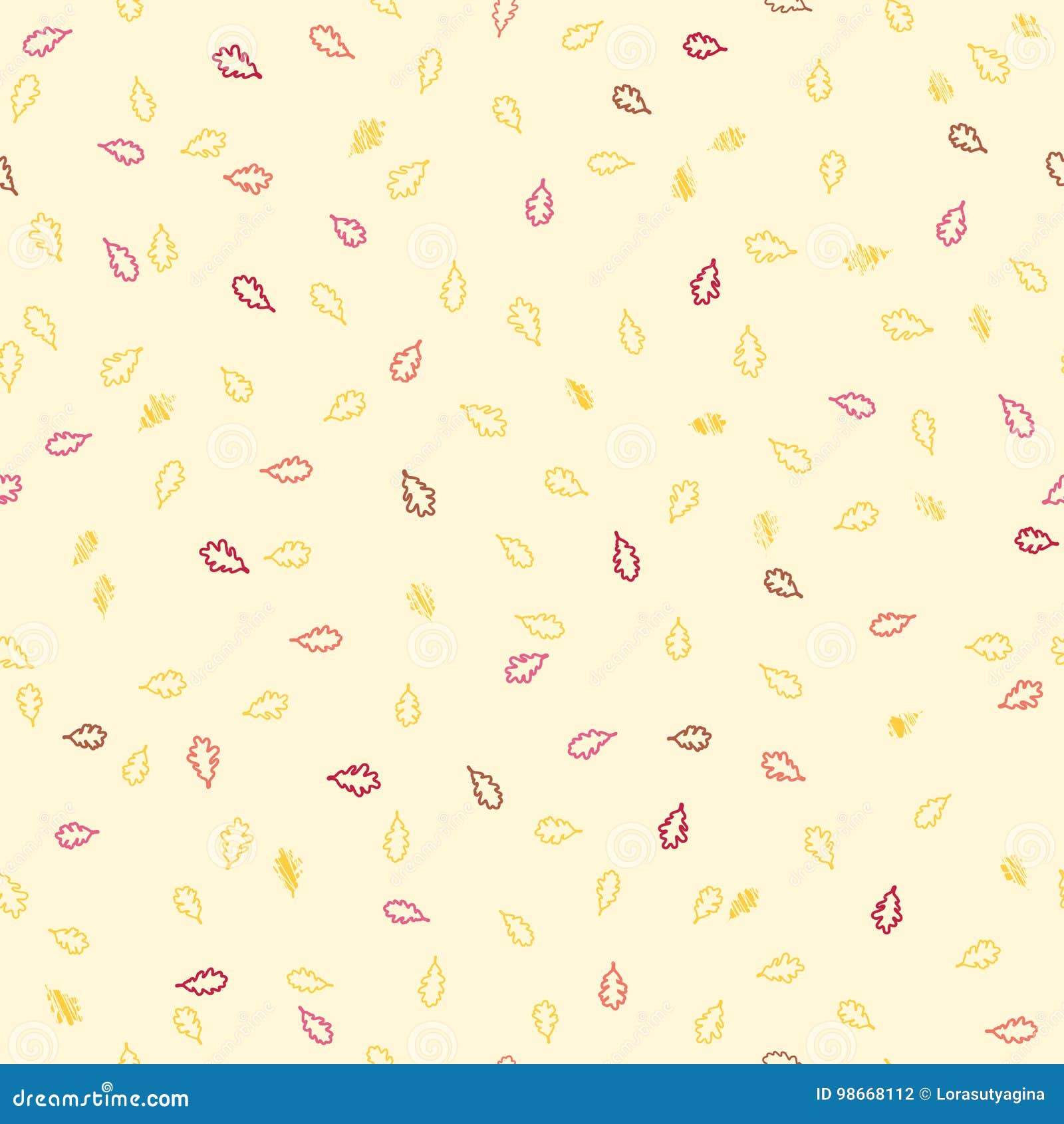 Falling Oak Leaves. Plain Fall Pattern. Seamless Stock Vector ...