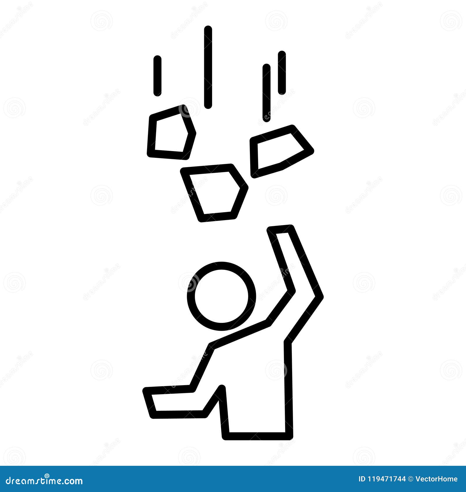 Falling Objects Icon, Vector Illustration Stock Vector - Illustration ...