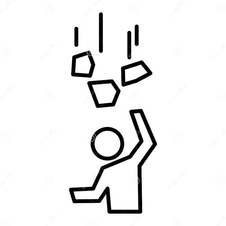 Falling Objects Icon, Vector Illustration Stock Vector - Illustration ...