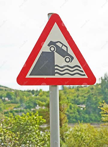 Falling Off a Cliff: Danger Sign. Stock Photo - Image of bushes ...
