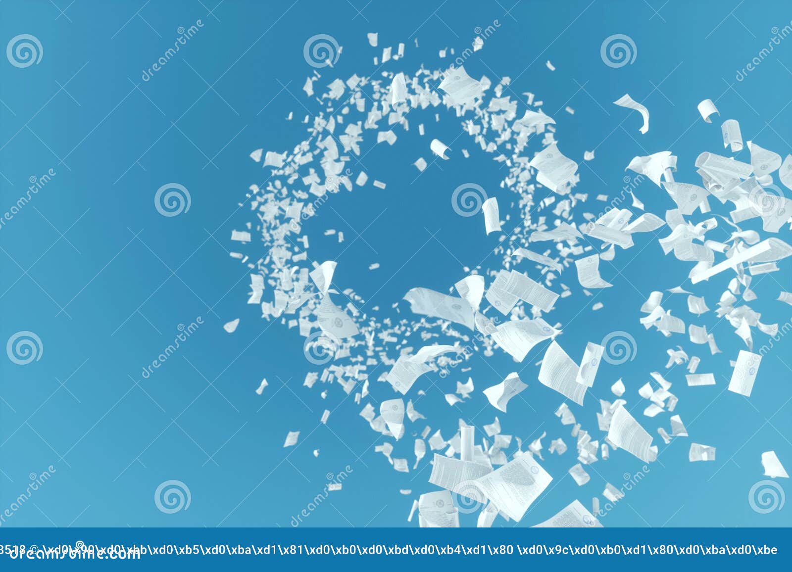 Falling Office Documents, a Tornado of A4 Leaves. Overwhelmed with Work ...