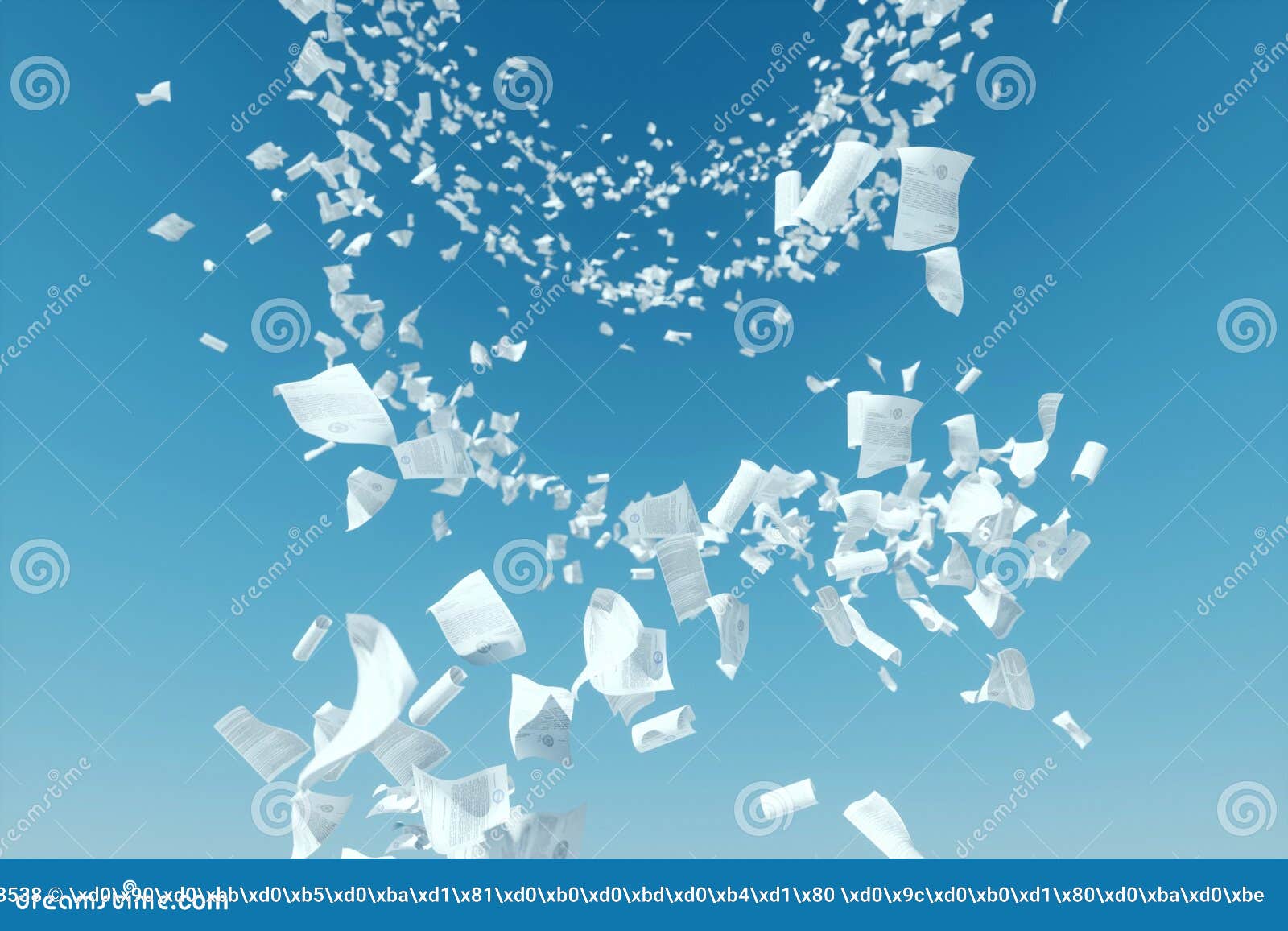 Falling Office Documents, a Tornado of A4 Leaves. Overwhelmed with Work ...