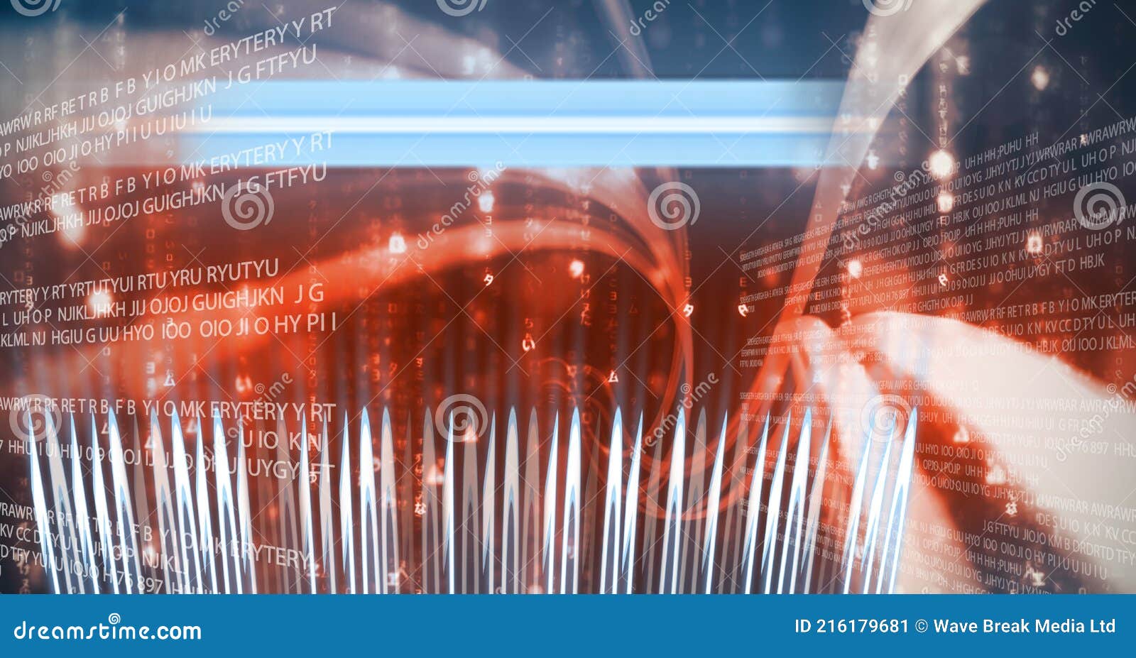 Falling Orange Codes Light Trails Over Computer Code Program Coding
