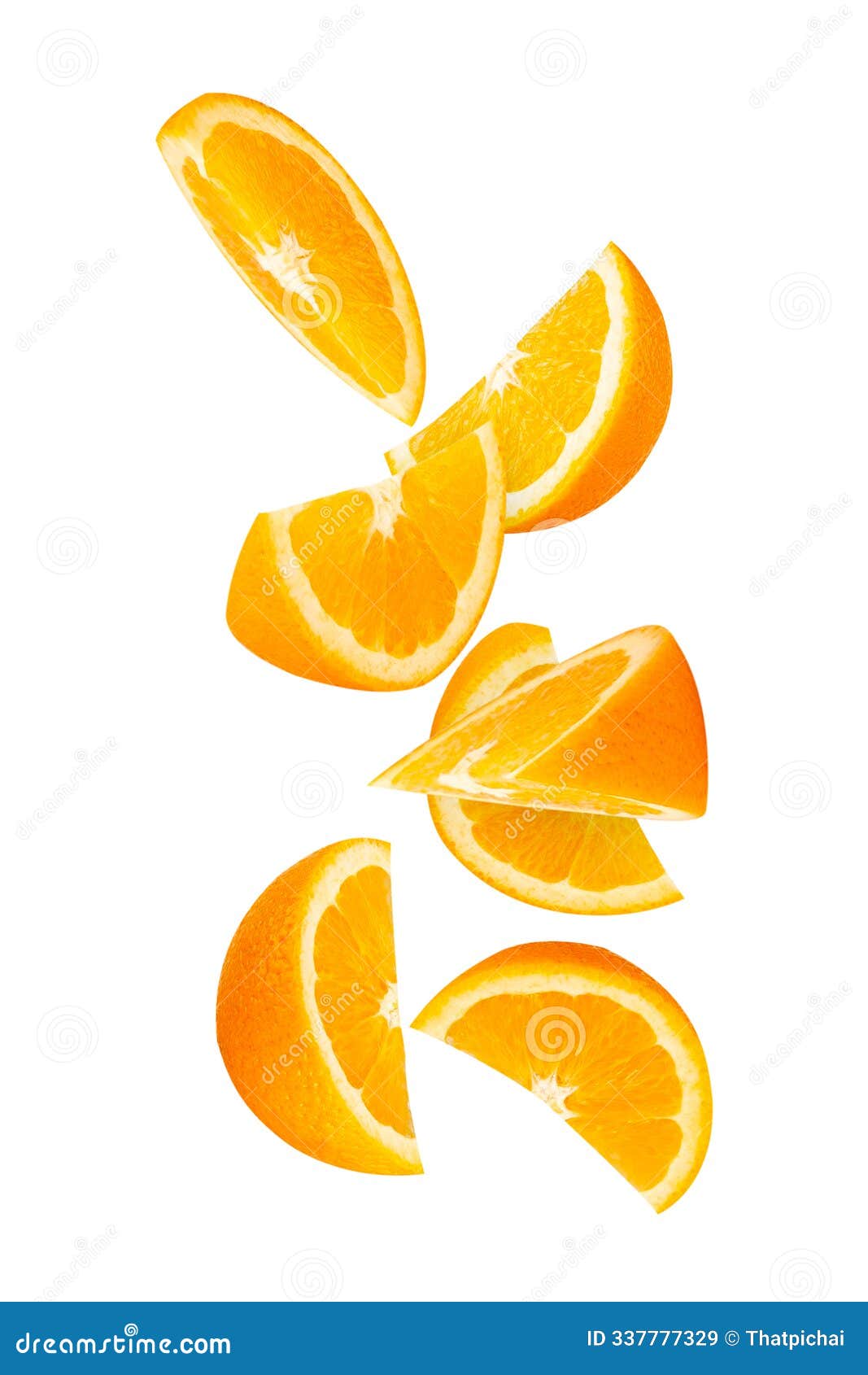 Falling Orange Isolated on White Background with Clipping Path, Full ...