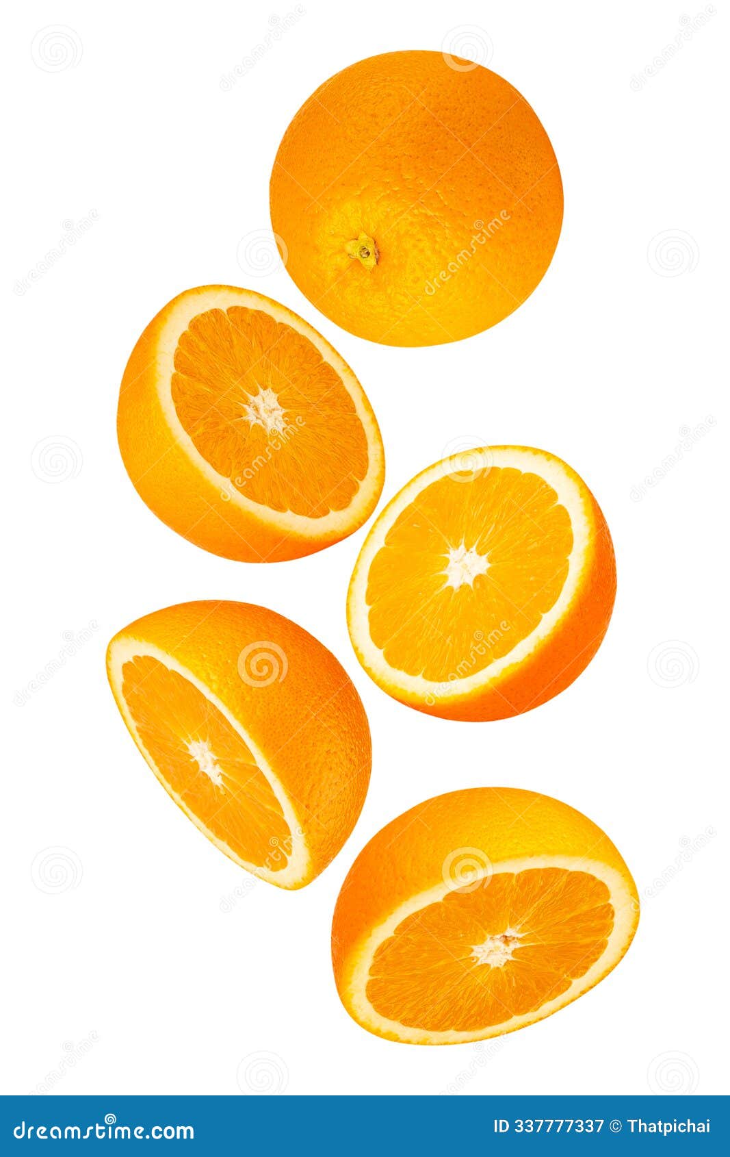 Falling Orange Isolated on White Background with Clipping Path, Full ...