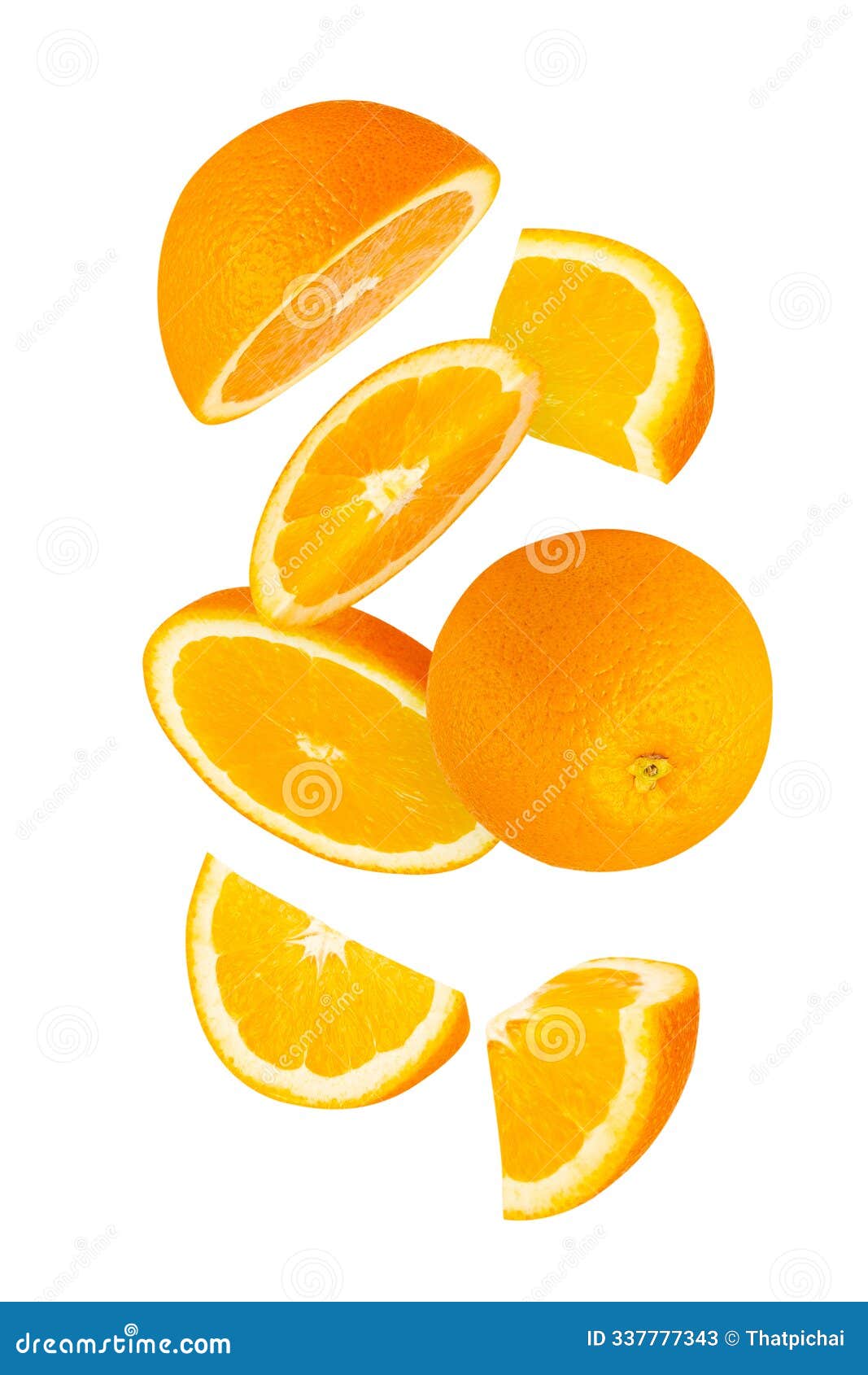 Falling Orange Isolated on White Background with Clipping Path, Full ...